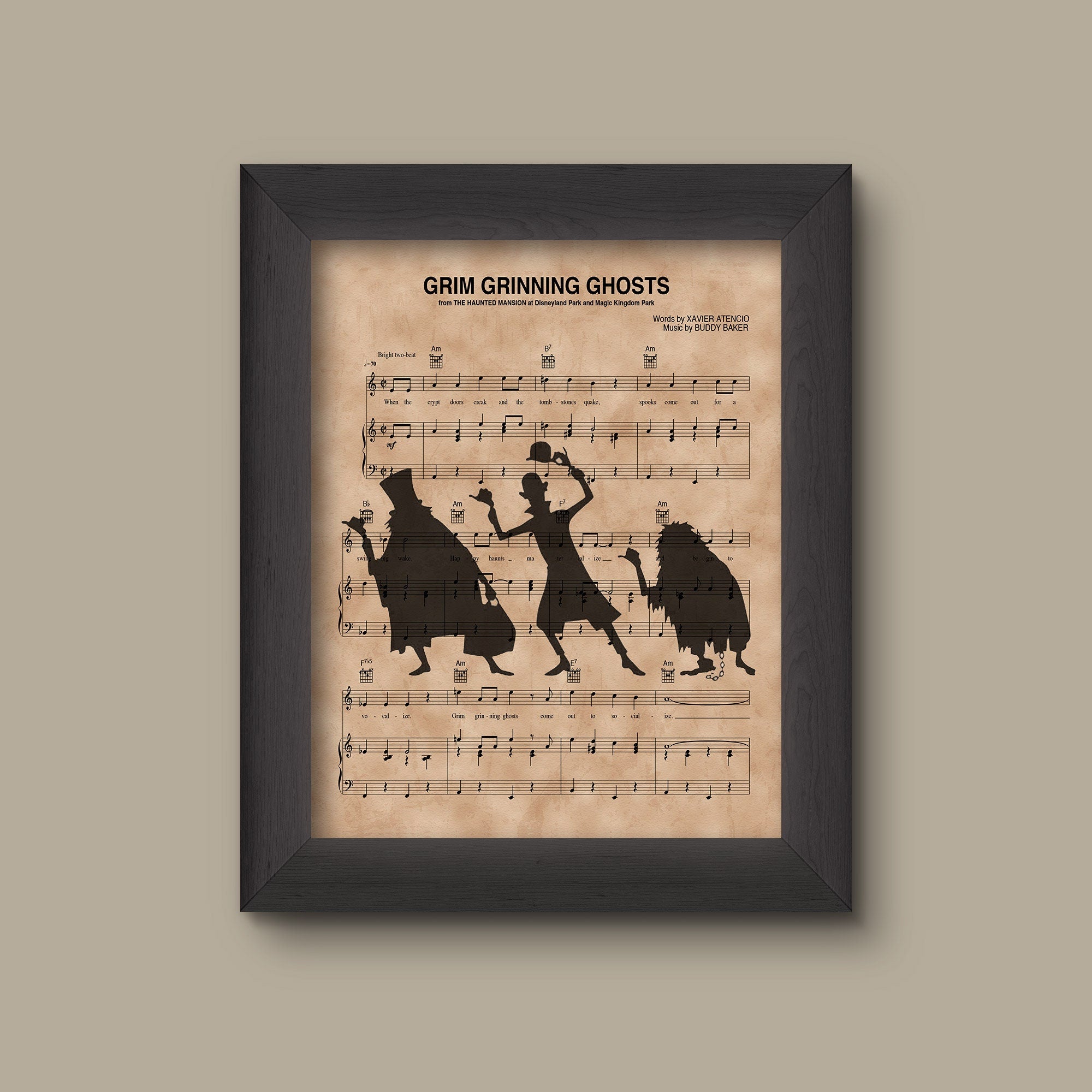 Haunted Mansion Hitchhiking Ghosts over Grim Grinning Ghosts – Prints ...